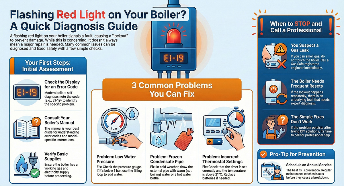 Red Light Flashing on Boiler? Common Reasons & How to Fix It